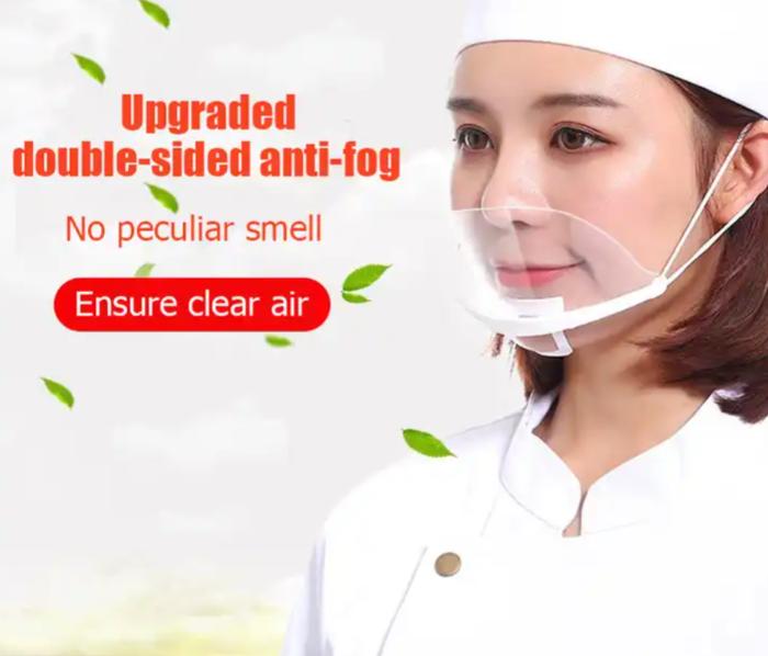 Jual masker transparan plastik anti saliva mask chef nurse restaurant ...