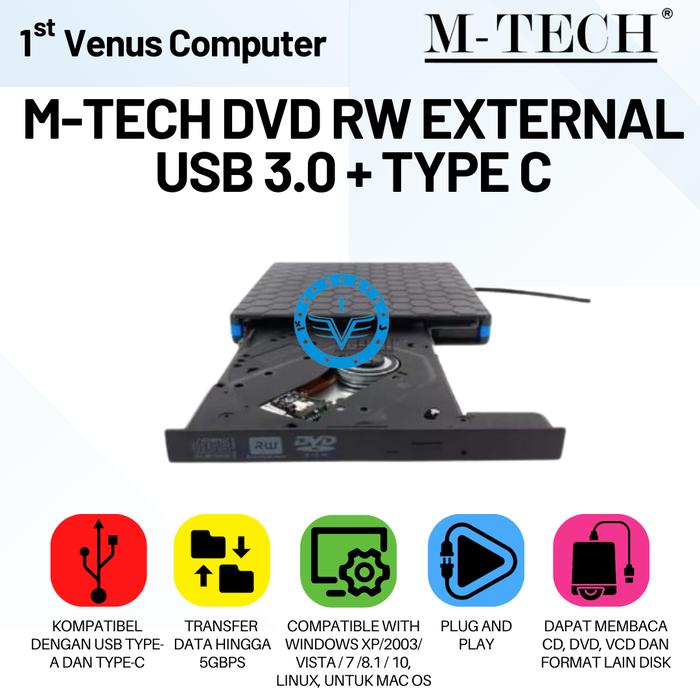 Jual Dvd Rw External Eksternal Usb 3.0 Type C M-tech Vcd Cd Ultra/com04-mtc Di Seller Velvet ...