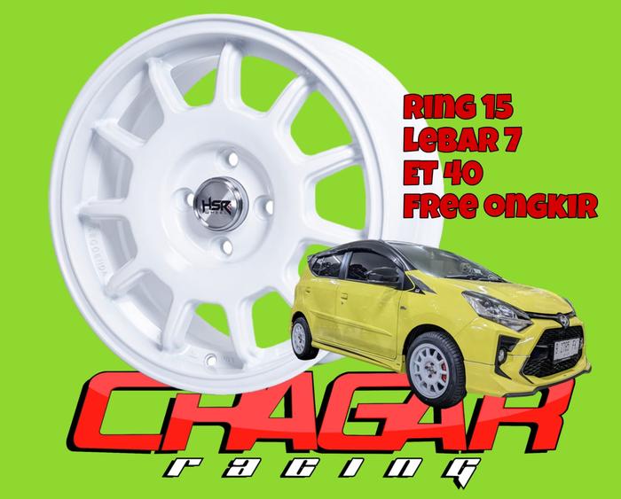 Jual hsr wheel jakarta pusat - velg mobil agya ring 15 rata body white ...
