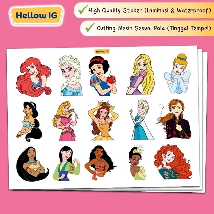Jual STICKER PACK PRINCESS DISNEY | STIKER ARIEL ELSA RAPUNZEL ...