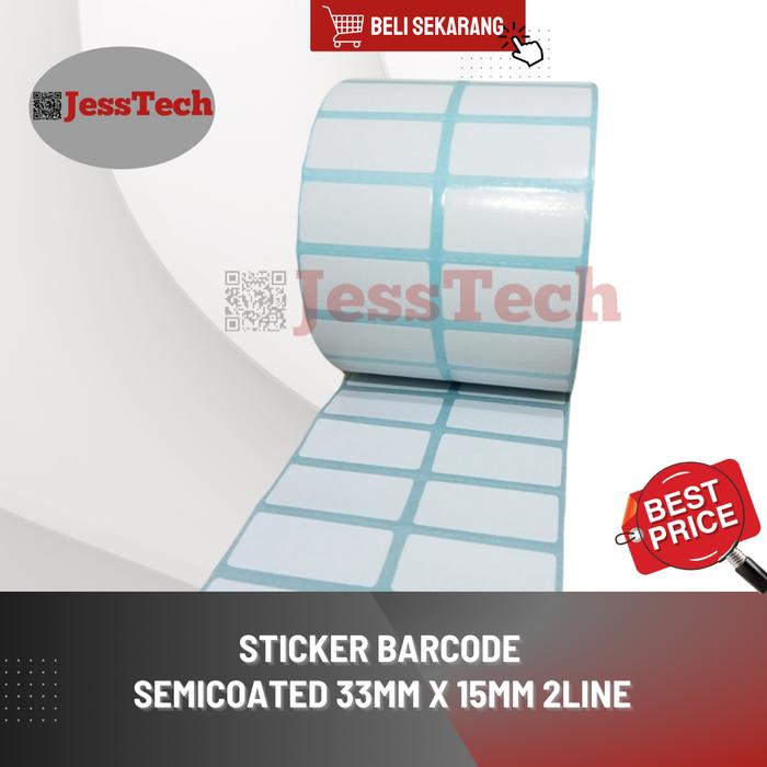 Jual Label Barcode Semicoated 33×15 / 3,3cm x 1,5cm / 2 Line isi ...