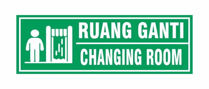 Jual STIKER SIGN RUANG GANTI/CHANGING ROOM Uk 30x10 cm RAMBU K3 - Kab ...
