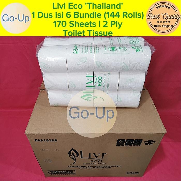 Jual [1 Dus = 144 Rolls] Livi Eco Bathroom Tissue 170 Sheets 2 Ply ...