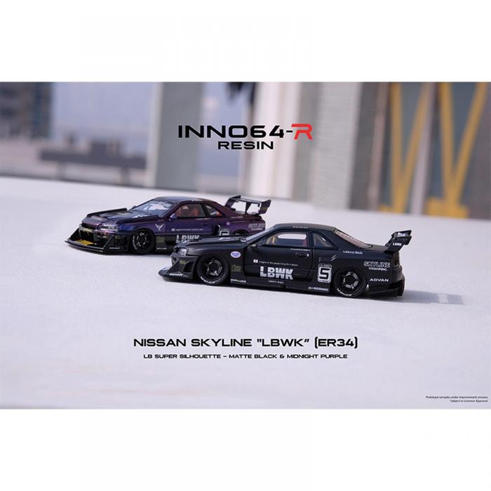 Jual IN64R-ER34-BM Inno64 Nissan Skyline LBWK ER34 Silhouette Black ...