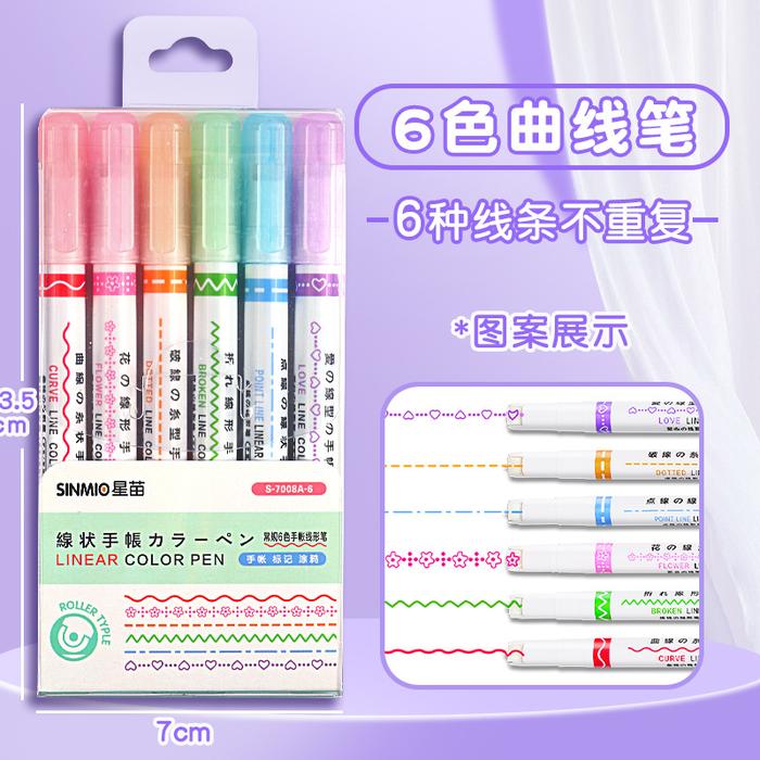 Jual Line Marker spidol garis warna bentuk hati Line color pen - Type A ...