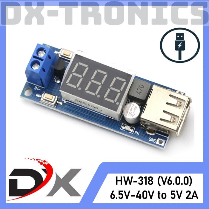 Jual USB Step Down DC DC 6.5V - 40V To 5V 2A With Voltmeter Display HW ...