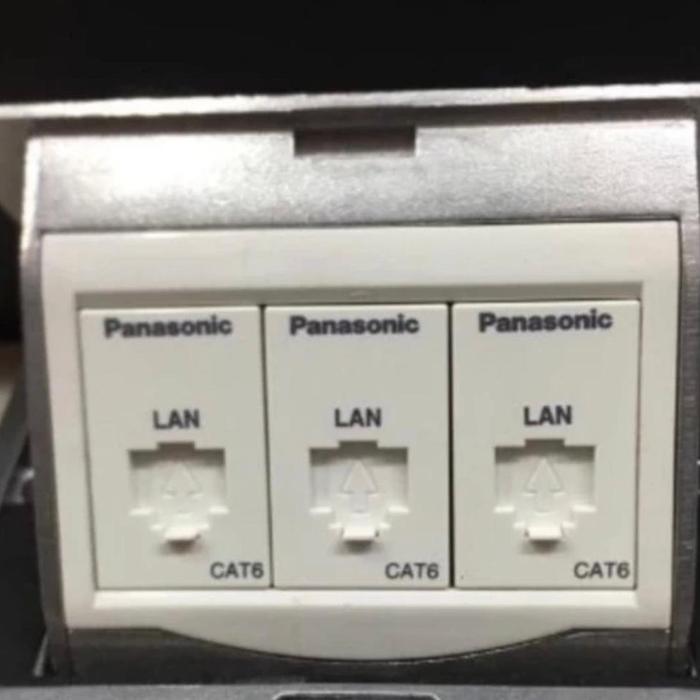 Jual stop kontak lantai panasonic data lan cat6 + cat6 + cat 6 WEJ24886 ...