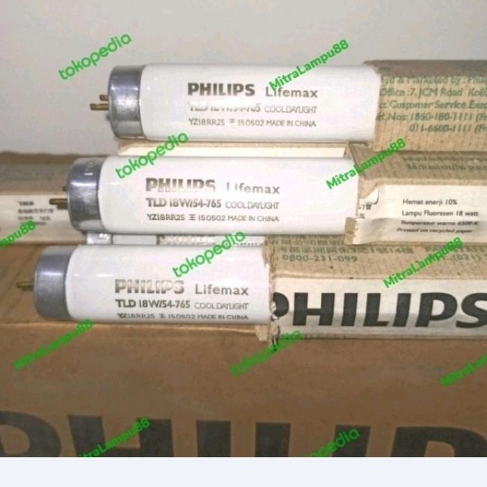 Jual Lampu PHILIPS T8 Neon 18W/18Watt TLD 54 Lifemax TL D T8 60cm 18 W ...