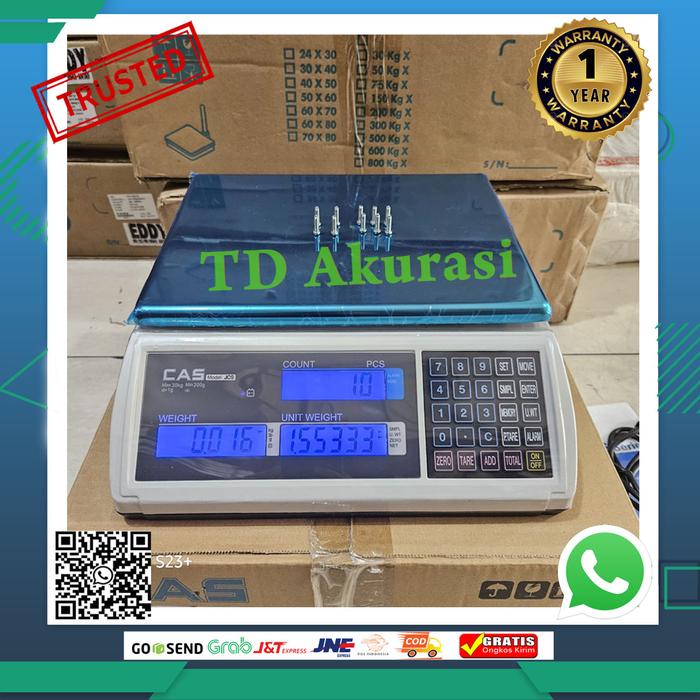Jual counting scale CAS JCS / timbangan hitung jumlah pcs cap 6kg/15kg/30kg - Jakarta Barat ...