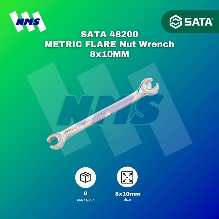 Jual Kunci Pas SATA 48200 Metric Flare Nut Wrench 8mm x 10mm ST48200SC ...