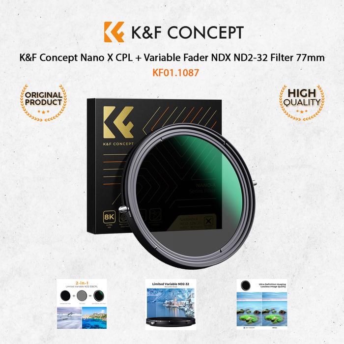 Promo KNF Concept 77mm Lens Filter Nano-X Variable Fader ND2-32 + CPL Filter Cicil 0% 3x ...