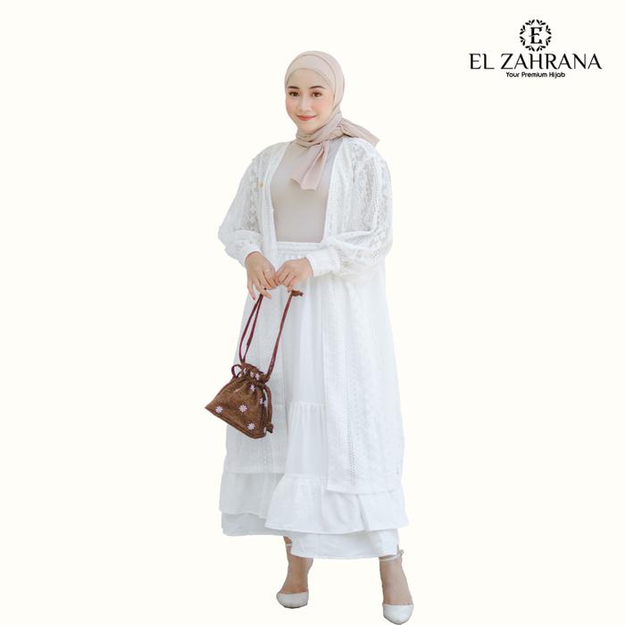 Promo Outer Brukat Putih Lengan Panjang Long Outer AllSize By El ...