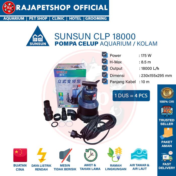Promo GRECH CLP 18000 SUBMERSIBLE WATER PUMP KOLAM AQUARIUM - CLP 18000 ...