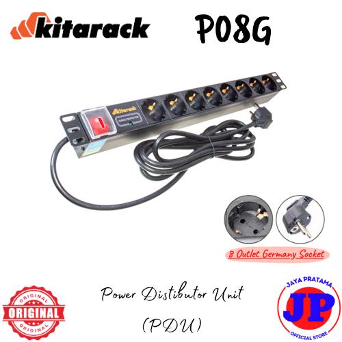 Jual Kitarack P08G Power Distribution Unit 1U 8 Outlet Germany Socket ...