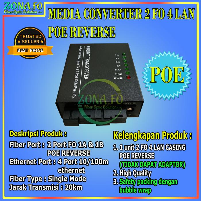 Promo Media Converter 2 Port FO 4 Port LAN POE 10/100 2 FO 4 LAN POE ...