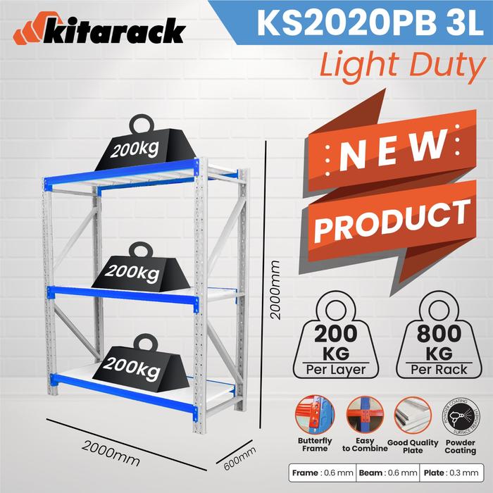 Jual KITARACK Light Duty KS2020PB Rack Gudang 4 Susun 2Meter PUTIH ...
