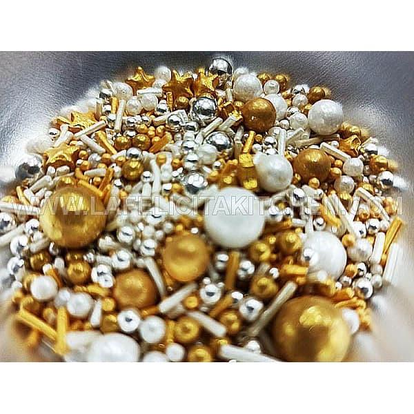Jual 30G SPRINKLE GOLD WHITE SILVER ELEGANT MUTIARA BINTANG PEARL SUGAR ...