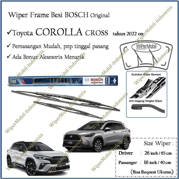 Jual Wiper Frame Besi Kaca Mobil Toyota Corolla Cross 2022 2023 2024 2025 - Kab. Klaten - Wiper ...