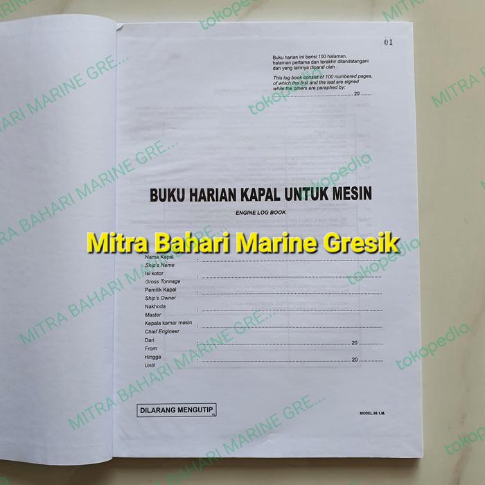 Jual BUKU JURNAL MESIN / ENGINE LOG BOOK - Kab. Gresik - MITRA BAHARI ...