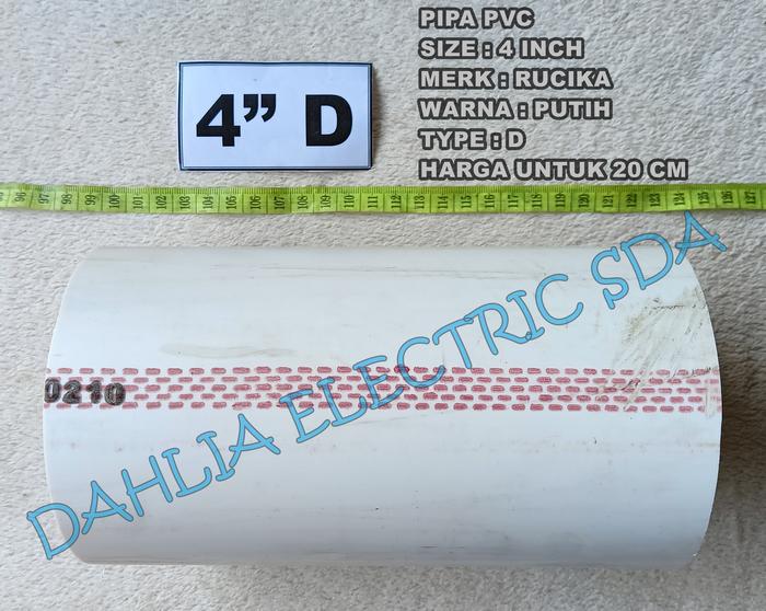 Jual PIPA PVC 4 INCH TYPE D RUCIKA PUTIH (20 CM) - Kab. Sidoarjo ...