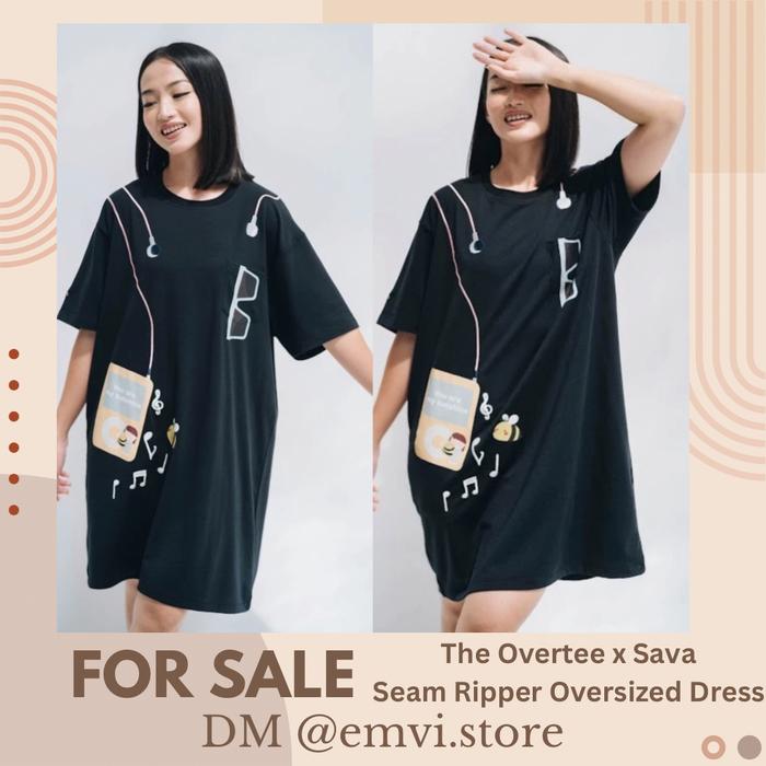 Jual The Overtee x Sava - Seam Ripper Oversized Dress in Black - Kota ...