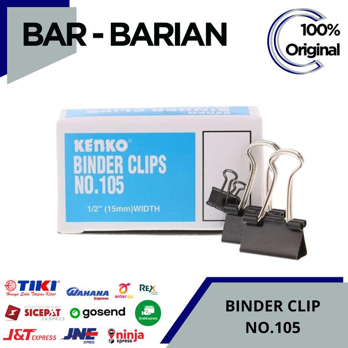 Jual BINDER CLIP N0 105 JOYKO KENKO / PENJEPIT KERTAS / KLIP KERTAS ...