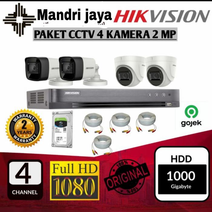 Jual PAKET CCTV 4CHANNEL HIKVISION FULL HD GARANSI RESMI full set ...