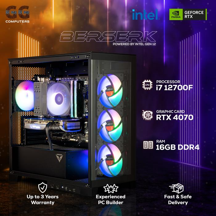 Jual PC Gaming Intel | i7-12700F| RTX 4070 12GB | 16GB RAM | 256GB NVMe ...