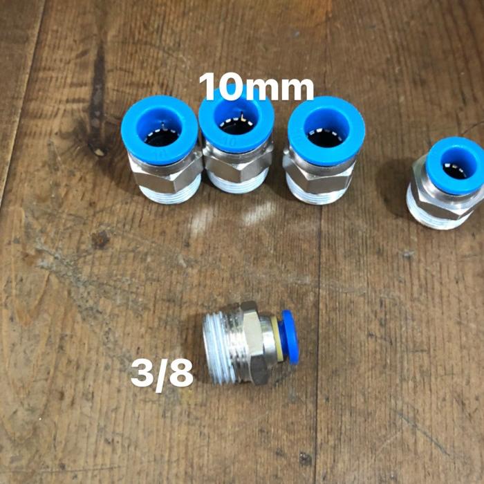 Jual Pc 10 - 03 ( fitting penumatic / nepel selang pu 10mm x 3/8 ...