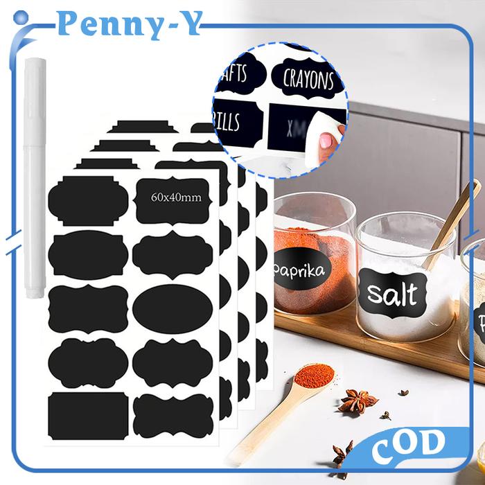 Jual 100pcs Chalkboard Label Sticker Hitam Stiker Label Blackboard ...