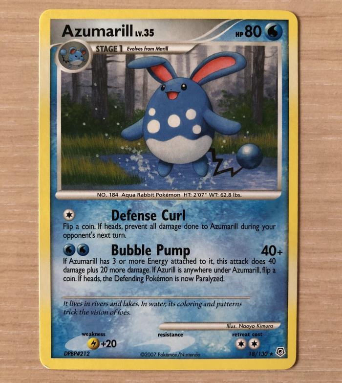 Jual Azumarill 18/130 Rare Pokemon TCG Card Platinum Charizard Jirachi ...