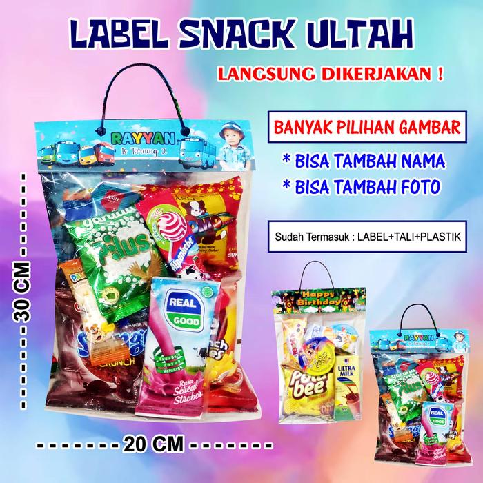 Promo plastik label ulang tahun anak custom tas Snack ulang tahun ...