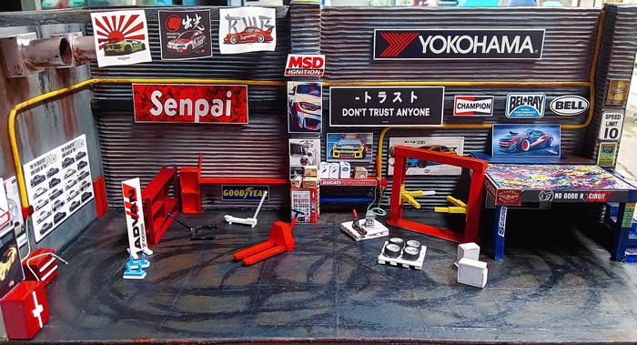 Jual Diorama Diecast Garasi Bengkel Tua dengan Aksesoris Pelengkap utk ...