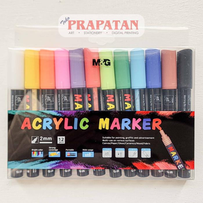 Jual M&G Acrylic Marker Set APL976 | Spidol Akrilik Water based pigment ...