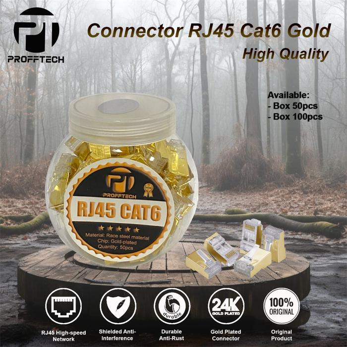Jual Rj 45, Konektor cat6 (ProffTech). Premium Quality. (BESI EMAS ...