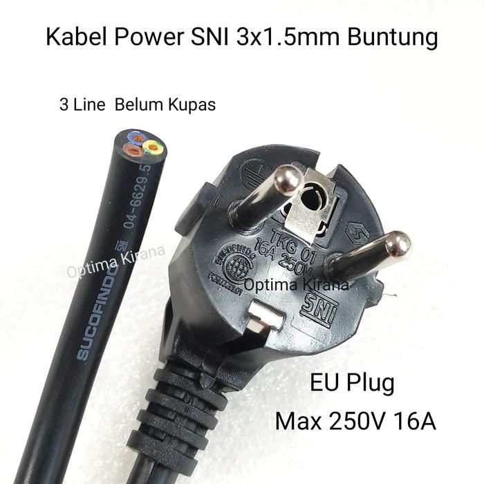 Jual Kabel Power Ac 3 Mtr Wire Sni Sucofindo Tebal Eu Arde Buntung 3x1 ...