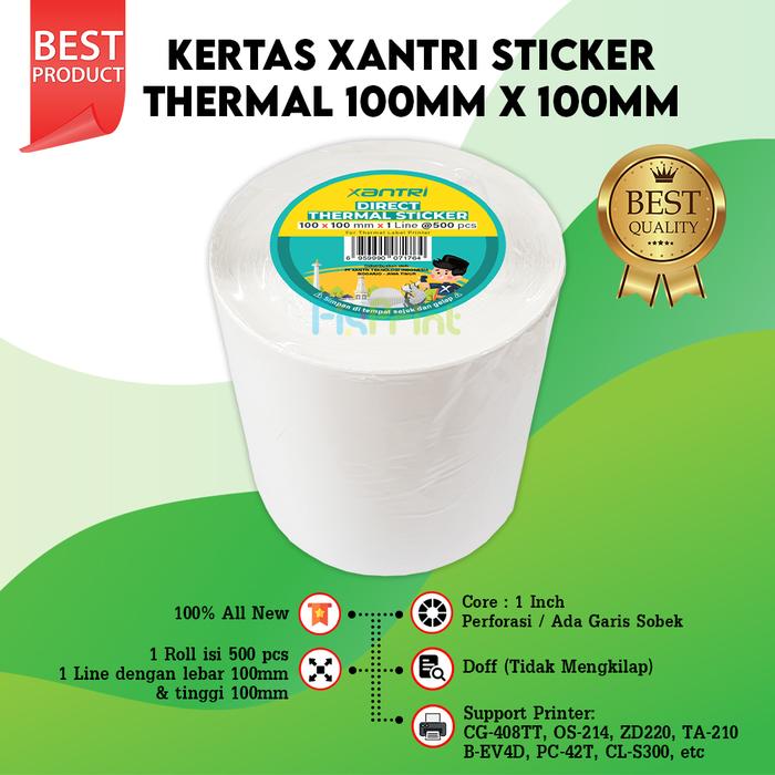 Jual Kertas Sticker Thermal 100mm X 100mm Printer ARGOX OS-214 - Kota ...