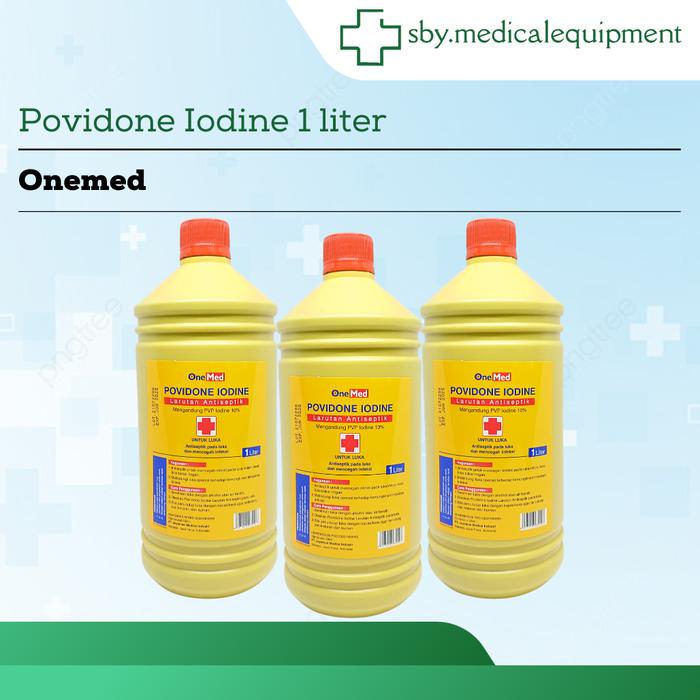 Jual Povidone Iodine 1 Liter Onemed Obat Luka Merah Betadine Antiseptik ...