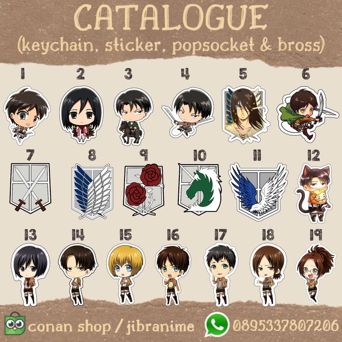 Jual popsocket akrilik anime attack on titan / SNK AOT levi eren mikasa ...