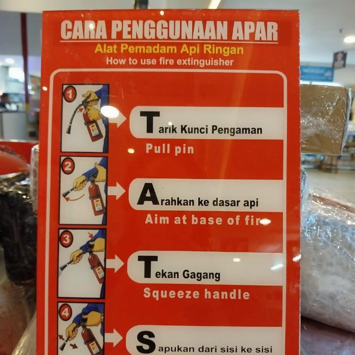Jual AKRILIK SIGN CARA PENGGUNAAN ALAT PEMADAM API RINGAN APAR 20X30CM ...