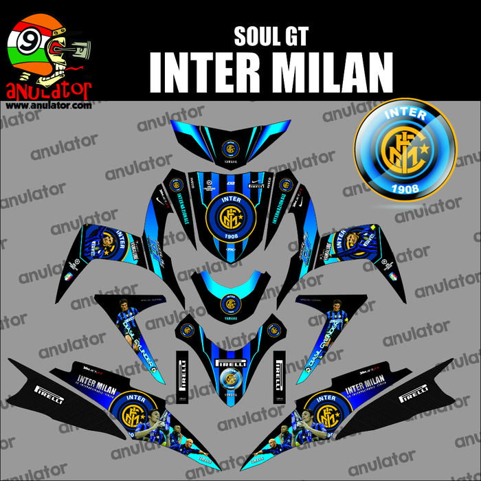 Jual Sticker striping motor stiker Yamaha Soul GT Inter Milan Biru Spec ...