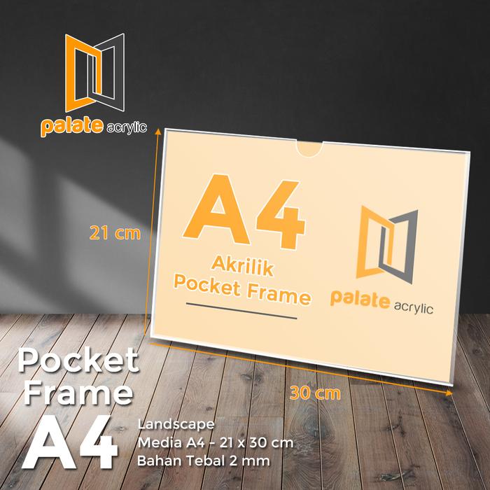 Jual ACRYLIC POCKET FRAME / AKRILIK THICKER / AKRILIK POCKET A4 2MM ...