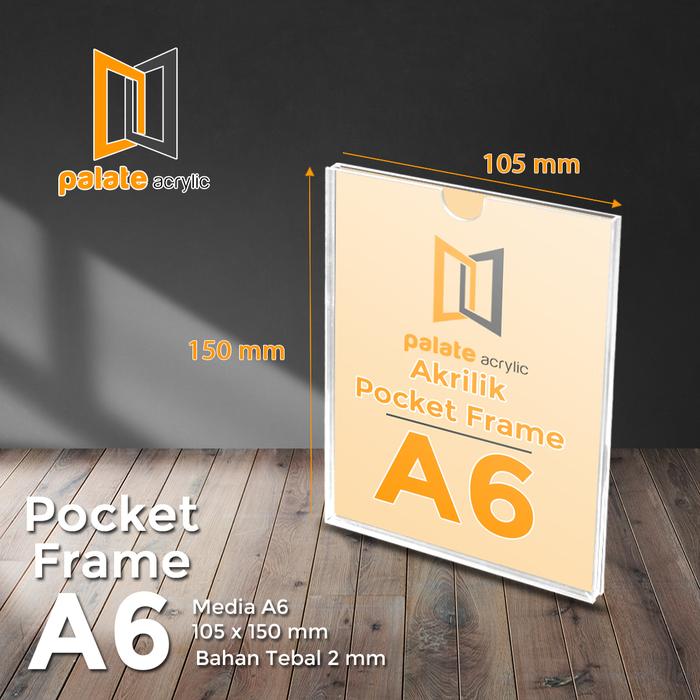 Jual ACRYLIC POCKET FRAME / AKRILIK THICKER / AKRILIK POCKET A6 2MM ...