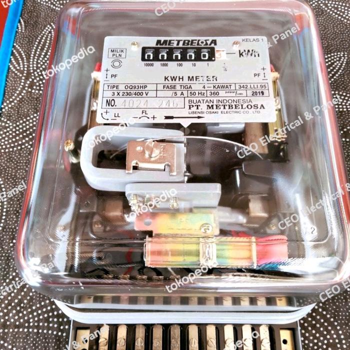 Jual Kwh Meter 3P SINGLE TARIF CT/5A OQ93HP METBLOSA KWH MTER ANALOG ...