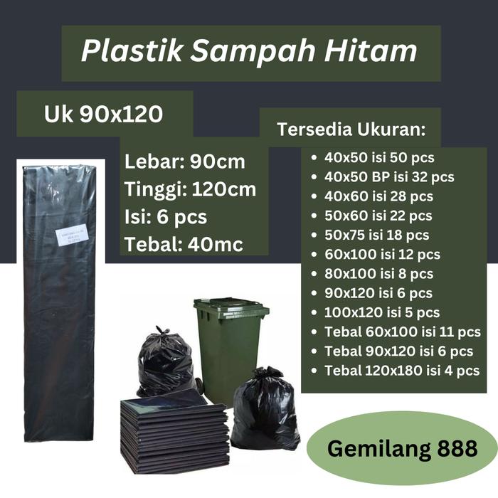 Jual Plastik Sampah Hitam Tebal 90x120, kantong sampah , trash bag - Jakarta Pusat - Gemilang ...
