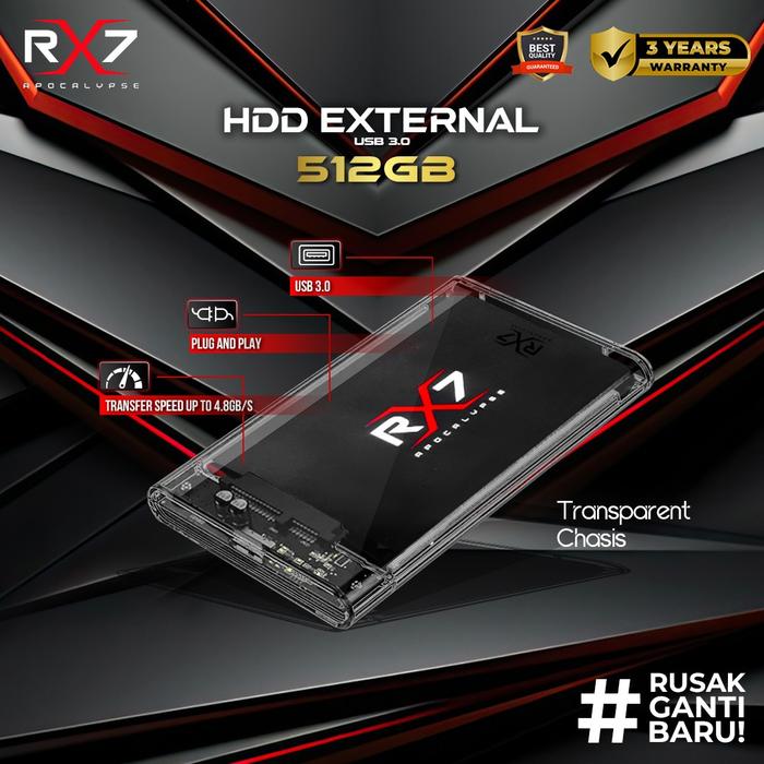 Jual Ssd external / portable / enclosure RX7 512GB USB 3.0 RESMI - Kota ...
