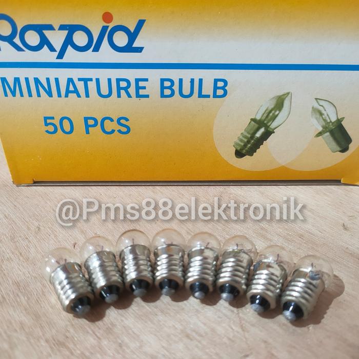 Jual Bohlam E-10 Bola Lampu Senter Drat E10 RAPID ISI 50 PCS / KOTAK 2. ...