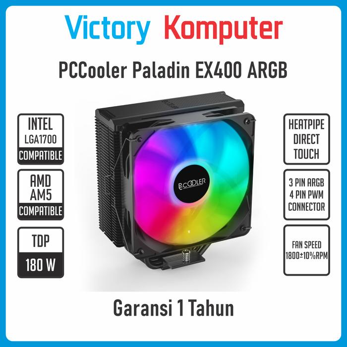 Jual CPU Cooler PCCooler Paladin EX400 ARGB (Intel/AMD) TDP 180 Watt ...