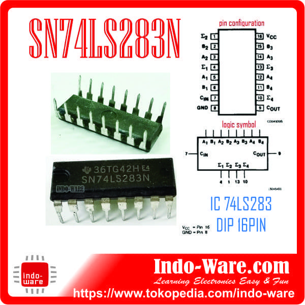 Jual 74LS283 IC 74 LS 283 74283 - Kota Semarang - indo-ware | Tokopedia