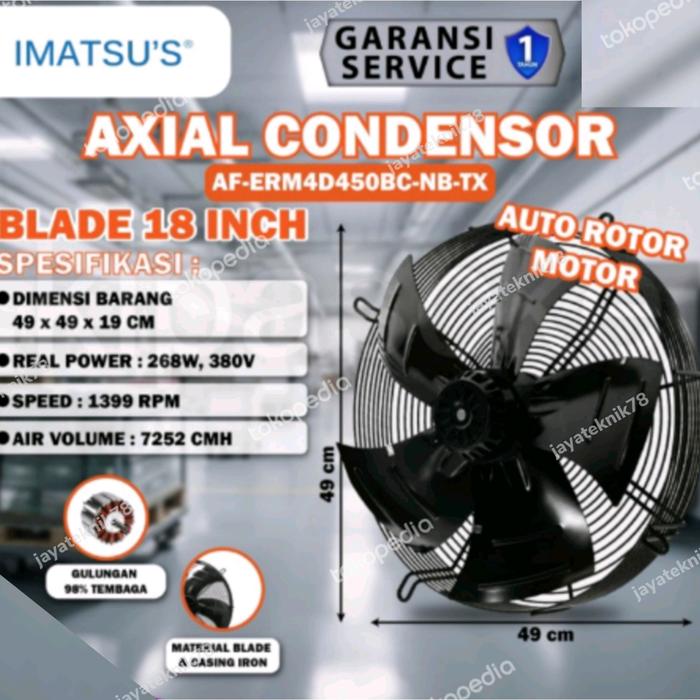 Jual Axial Fan 18 Inch 380V Fan Condensor /Fan Chiller Kipas Condenser ...